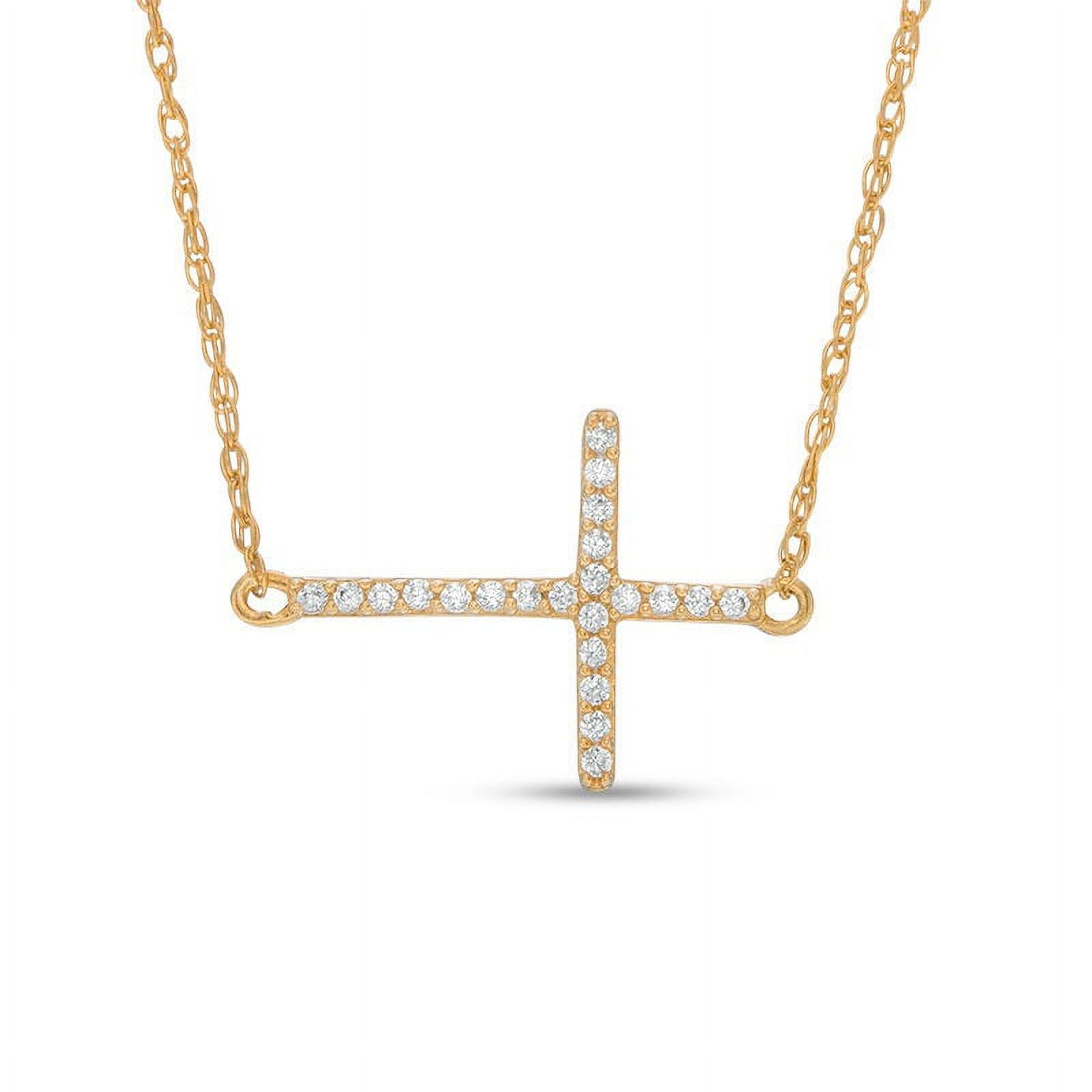 0.30 Ct Brilliant Cut Genuine DiamondStunning Holy Cross Necklace for ...