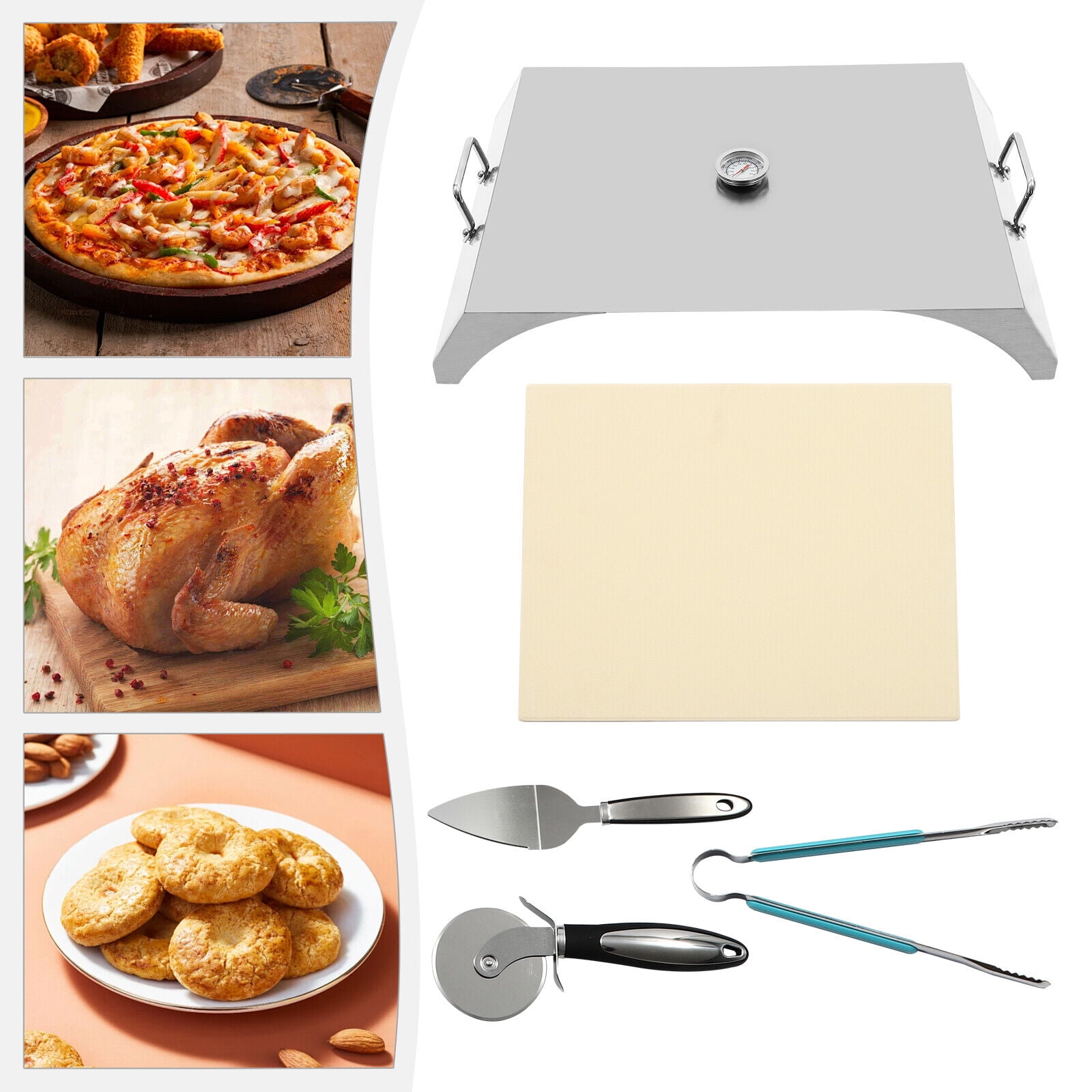 0-300℃/ 32-572 ℉ 30.48cm/12 in Pizza Oven Countertop Kit, Stainless ...