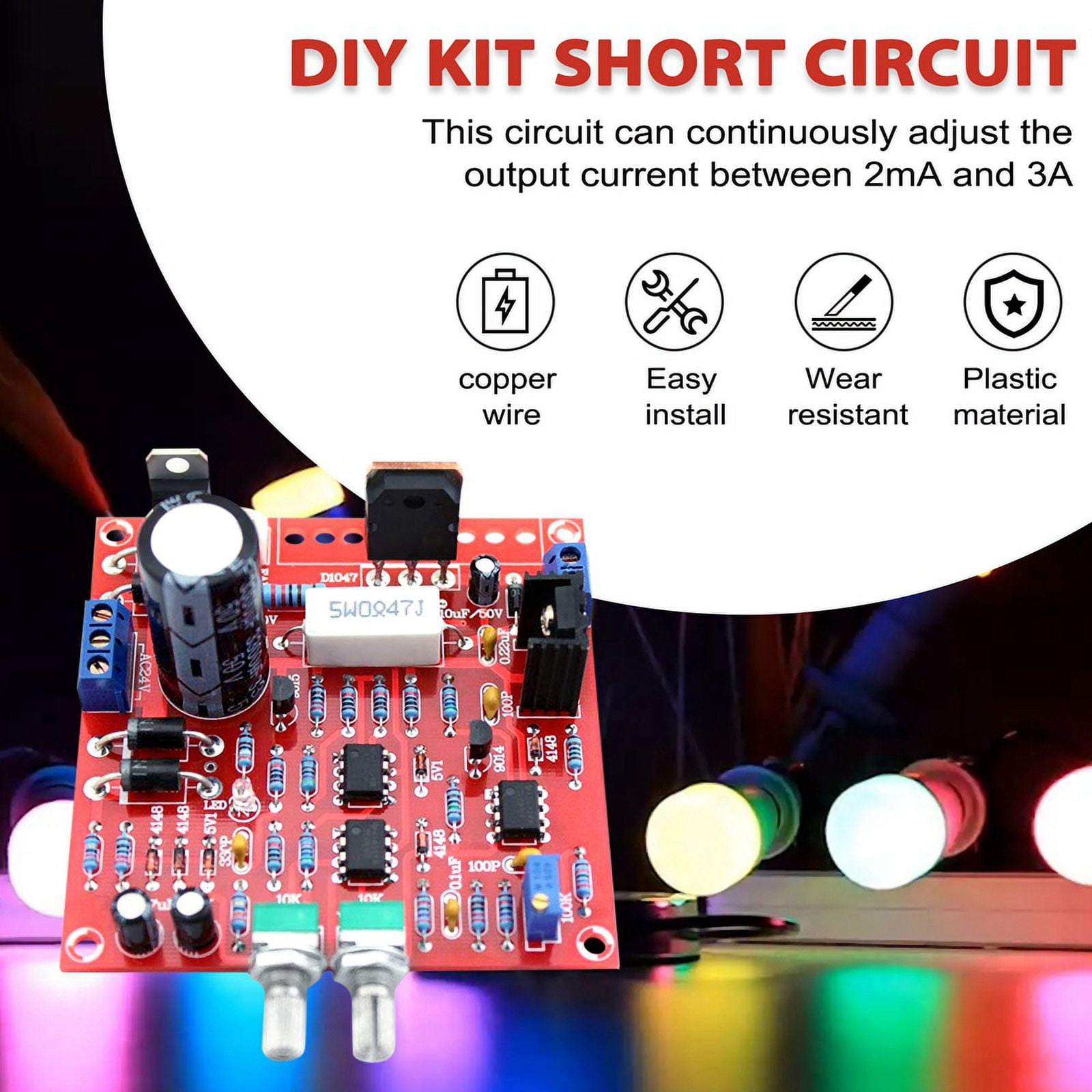 0-30V 2mA-3A Adjustable DC Regulated Power Supply DIY Kit Short with Protection - Walmart.com