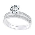 AFFY 0.31 Carat Round Shape White Natural Diamond Two Row Semi Mount ...