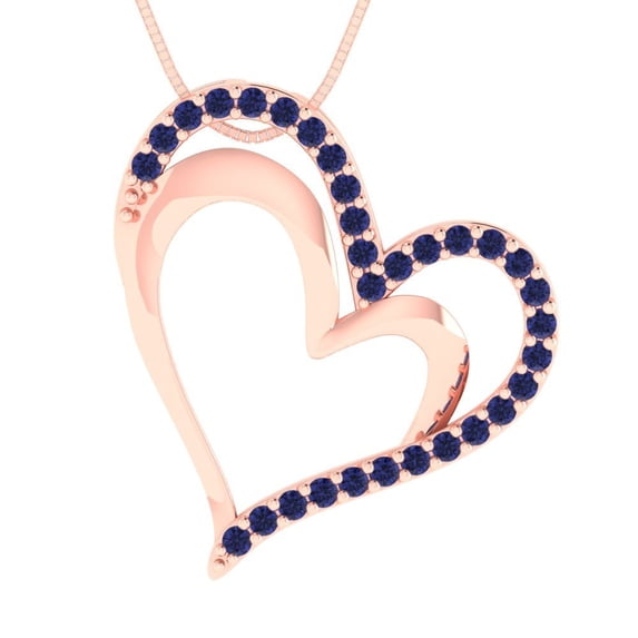 0.31 cctw Tanzanite Rose Gold Plated Pendant with 18" Box Chain (1.3mm ...