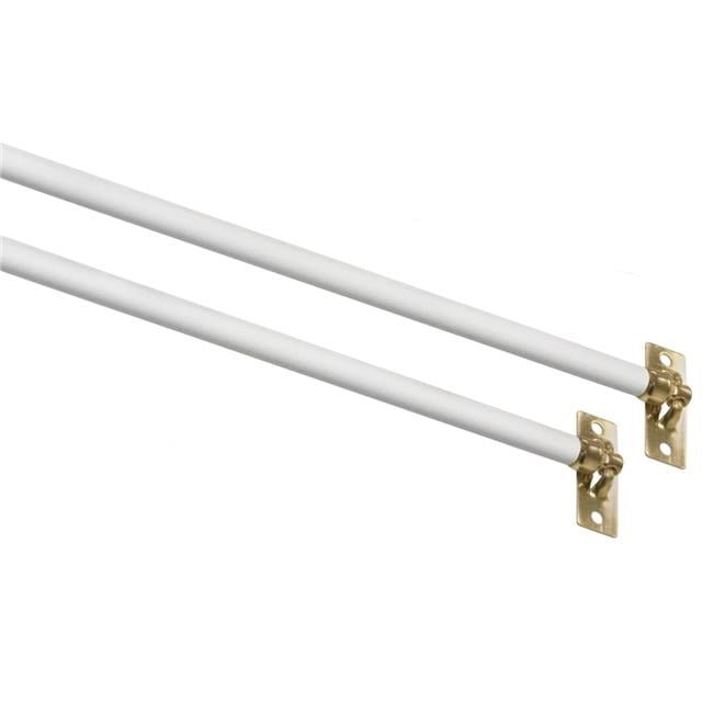 0.312 in. Fantasia Swivel End Sash Curtain Rod, White - 11-19 in. - Set ...