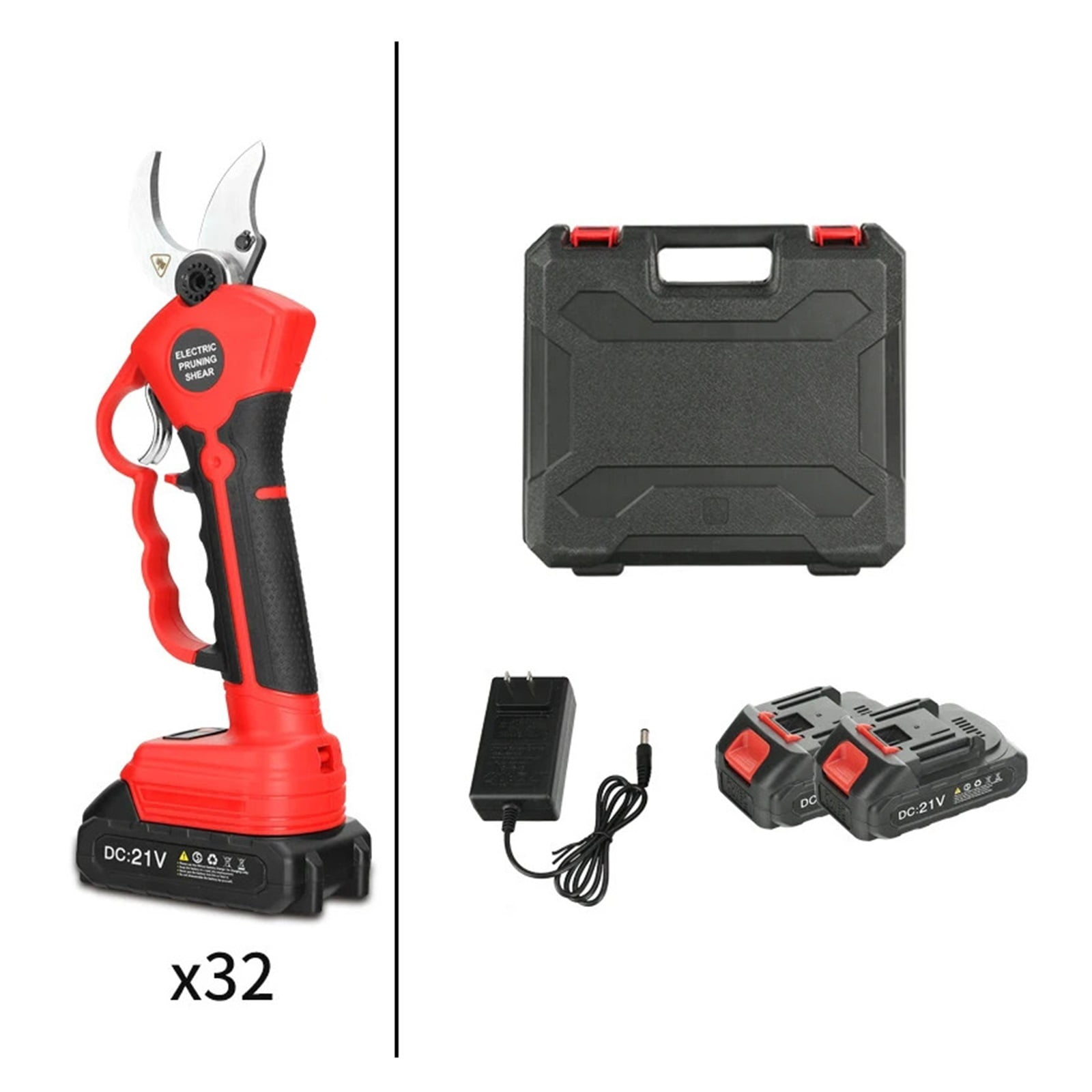 0~32mm 21V Battery Electric Pruning Shears Fruit Tree Cordless Electric ...