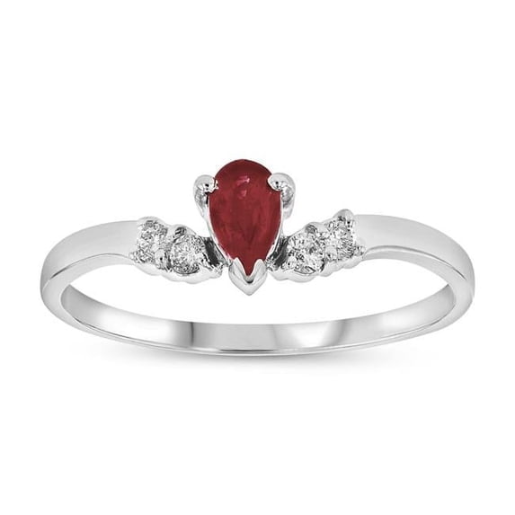 0.33 CTW Diamond & Ruby Ring, 14K Gold - Size 5 - Walmart.com