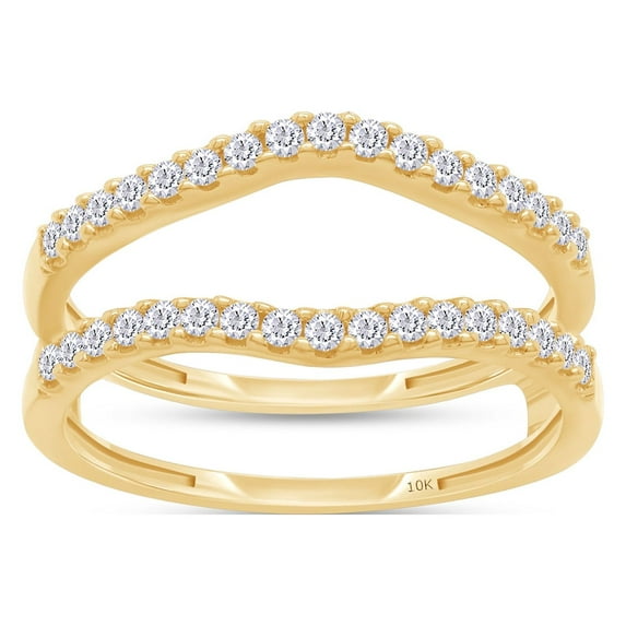 AFFY 0.33 Carat Round Natural White Diamond Enhancer Guard Ring for ...