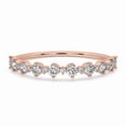 0.34 TCW Round Cut Lab Grown Diamond Half Eternity Band Prong Set Rose ...