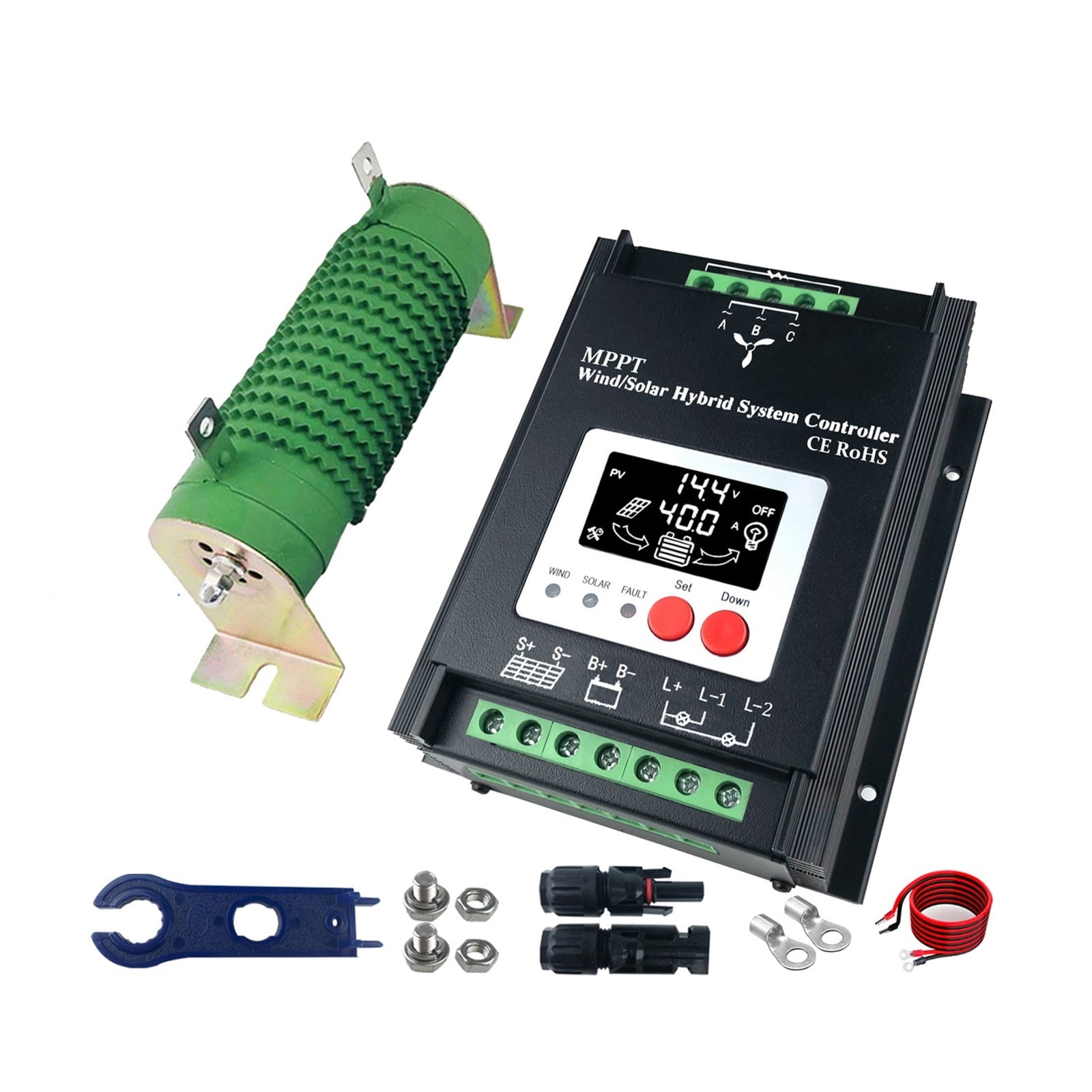 0-3500W Wind Solar Hybrid Charge Controller With Equalizer, 12V 24V 48V ...