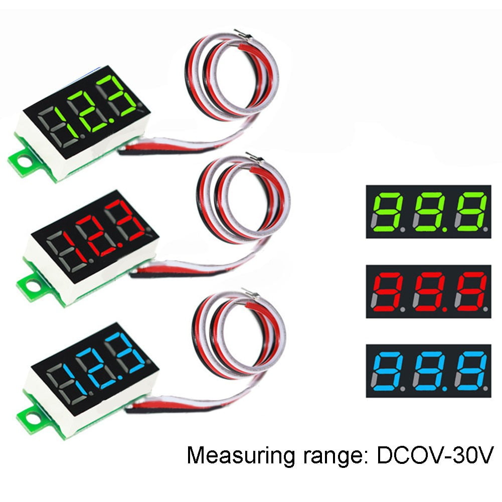 0.36In 3Wire Led Minimun Digital Voltmeter Dc0-30V Reverse Connection ...