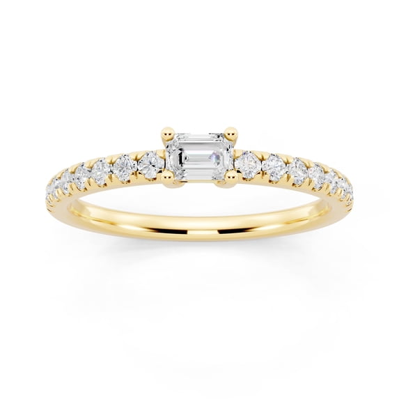 0.37 Carat Baguette Wedding Bands Ring for Women 14K Yellow Gold Plated ...