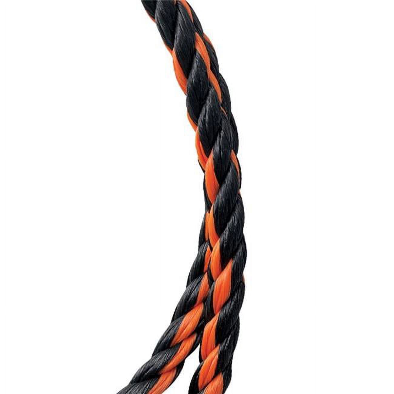 0.37 in. x 50 ft. Black & Orange Twisted Polypropylene Rope - Walmart.com