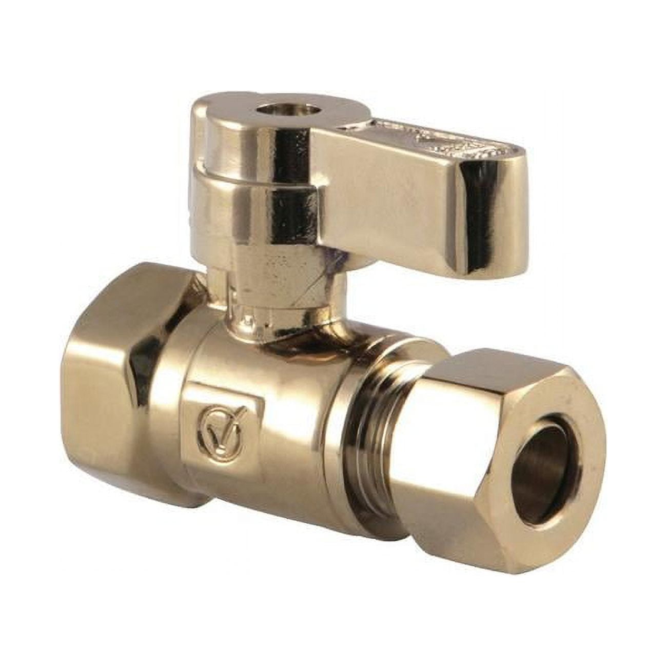 0.375 in. Fip x 0.375 in. OD Compression Straight Stop Valve with Lever ...