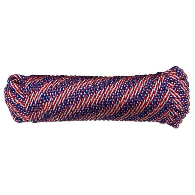 0.375 in. x 100 ft. Diamond Braided Polypropylene Rope, Red, White ...