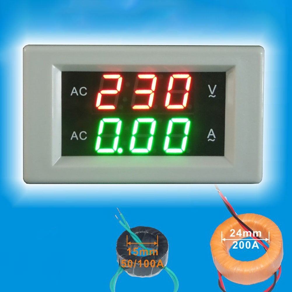 0.39Inch Ac 500V 100A Digital Voltmeter Ammeter Panel With Current ...
