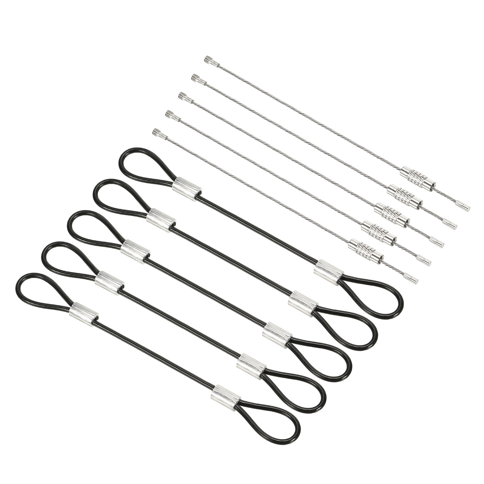 0.3Ft 2mm Dia Stainless Steel Safety Cable Lock with Double Loop ...