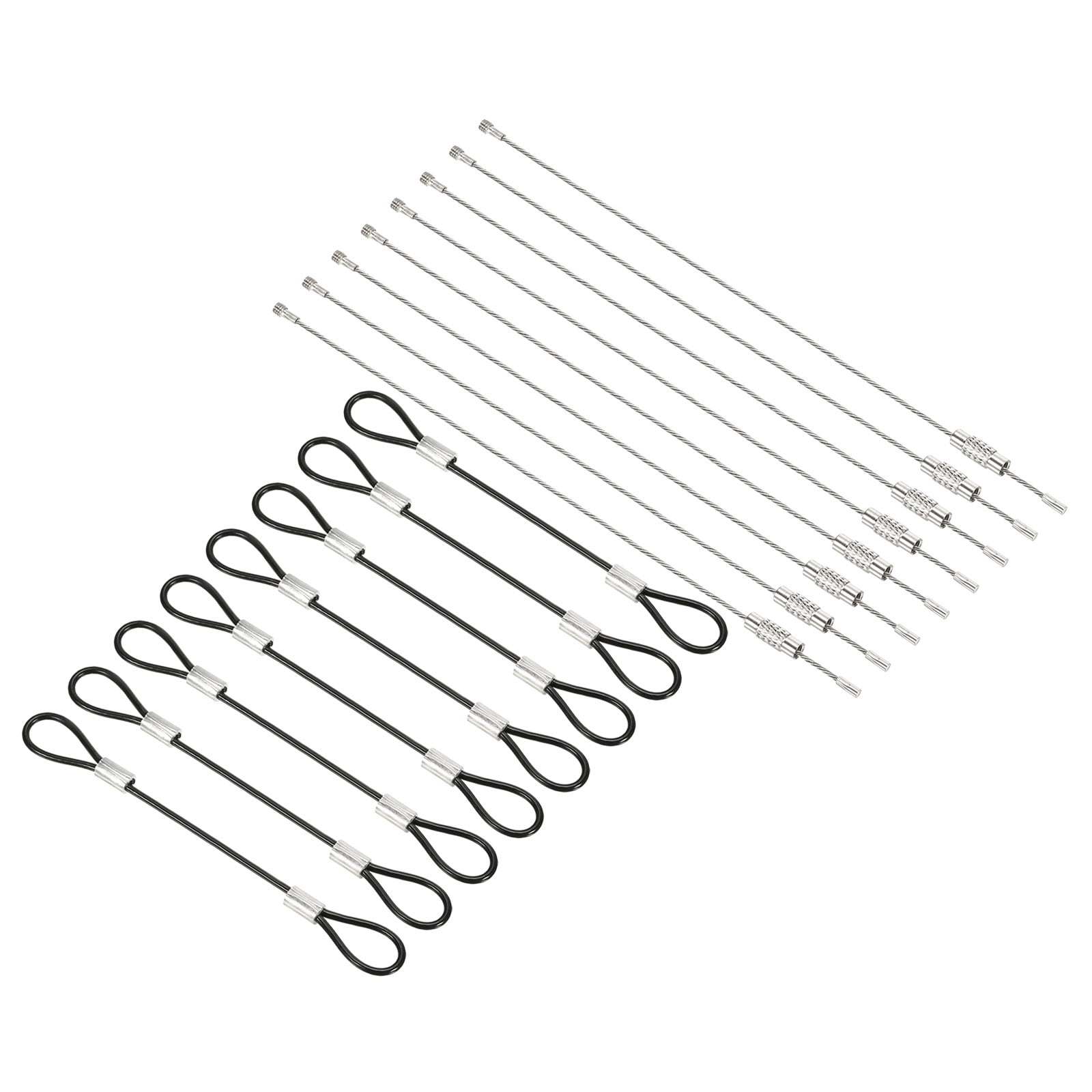 0.3Ft 2mm Dia Stainless Steel Safety Cable Lock with Double Loop ...