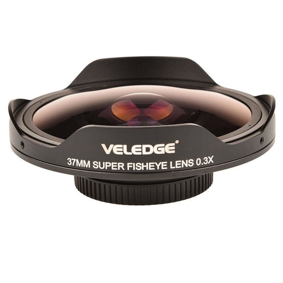 Fisheye Camera Lens, 0.3X HD Ultra Wide Angle 37MM Video Lens, Black ...