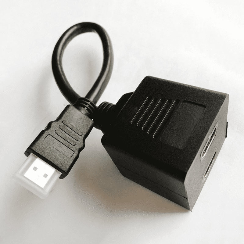 0.3m HD-MI Compatible 2 Dual Port Y Splitter Male To Double Female ...