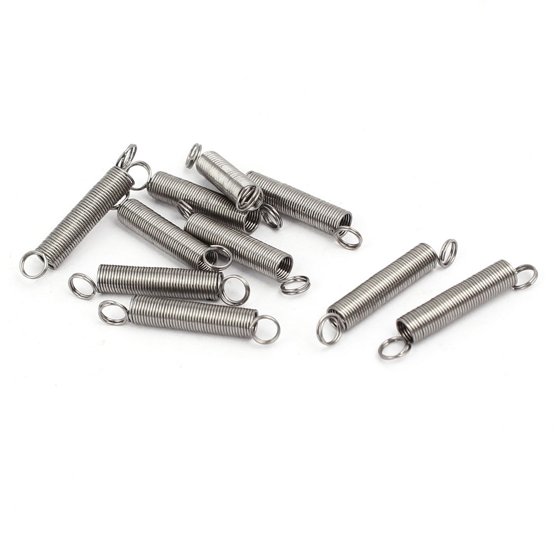 0.3mmx3mmx20mm 304 Stainless Steel Tension Springs Silver Tone 10Pcs ...