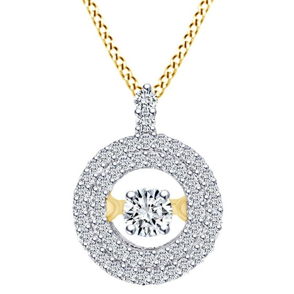 AFFY 0.4 Carat (Ctw) Round Shape White Natural Dancing Diamond Halo ...