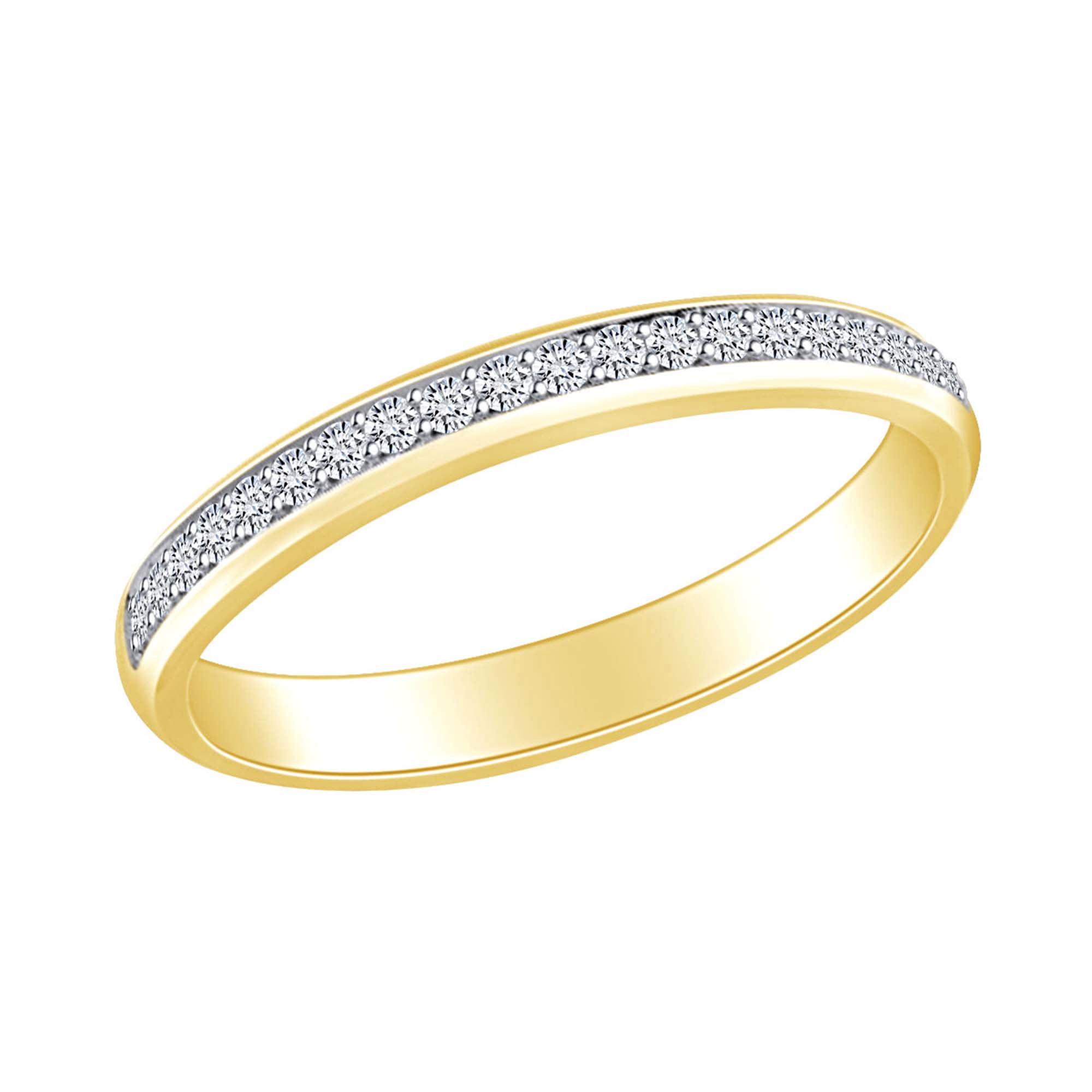 AFFY 0.4 Carat (Ctw) Round Shape White Natural Diamond Anniversary ...