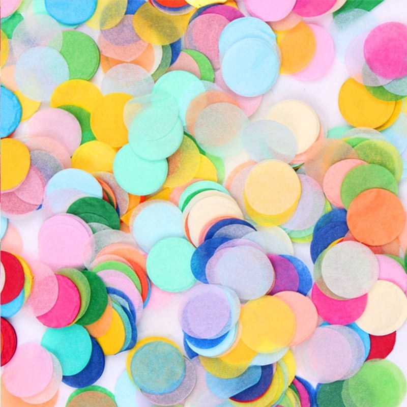 0.4 Inch Multicolor Round Tissue Paper Confetti 3.53oz, Colorful Party ...