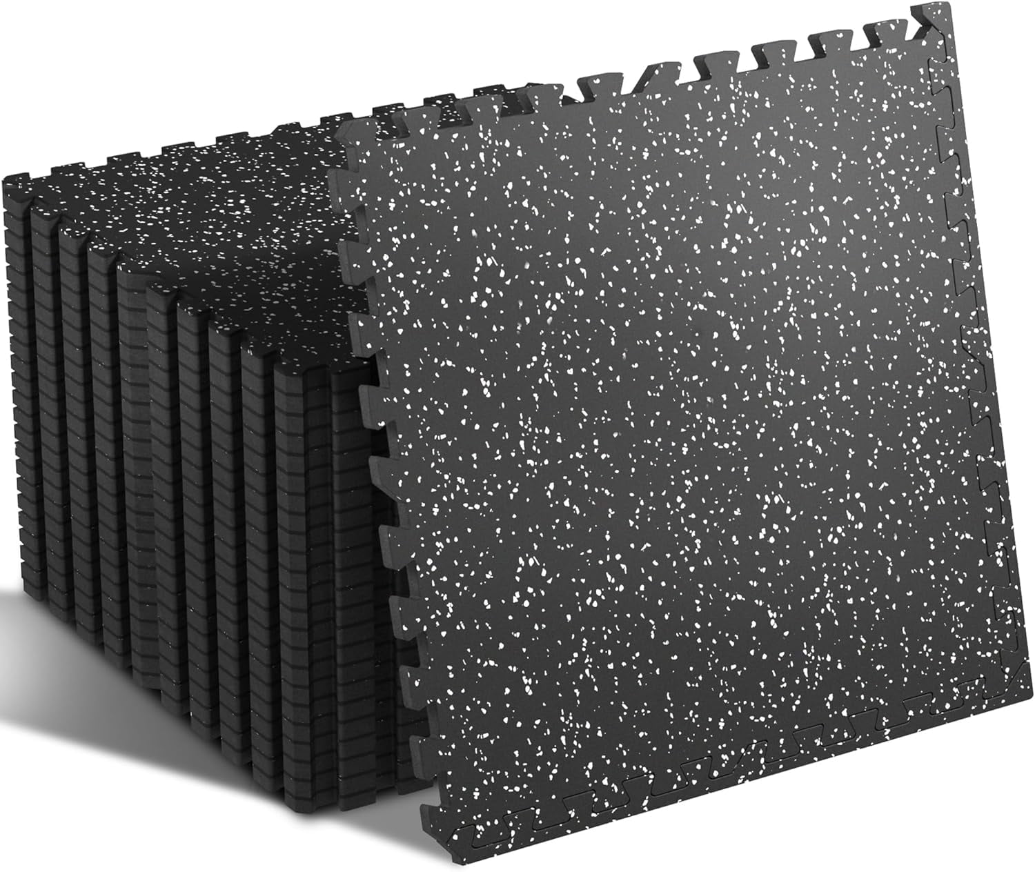 0.4'' Thick 24 Pcs 96 Sq Ft Rubber Top Exercise Equipment Mats, High ...