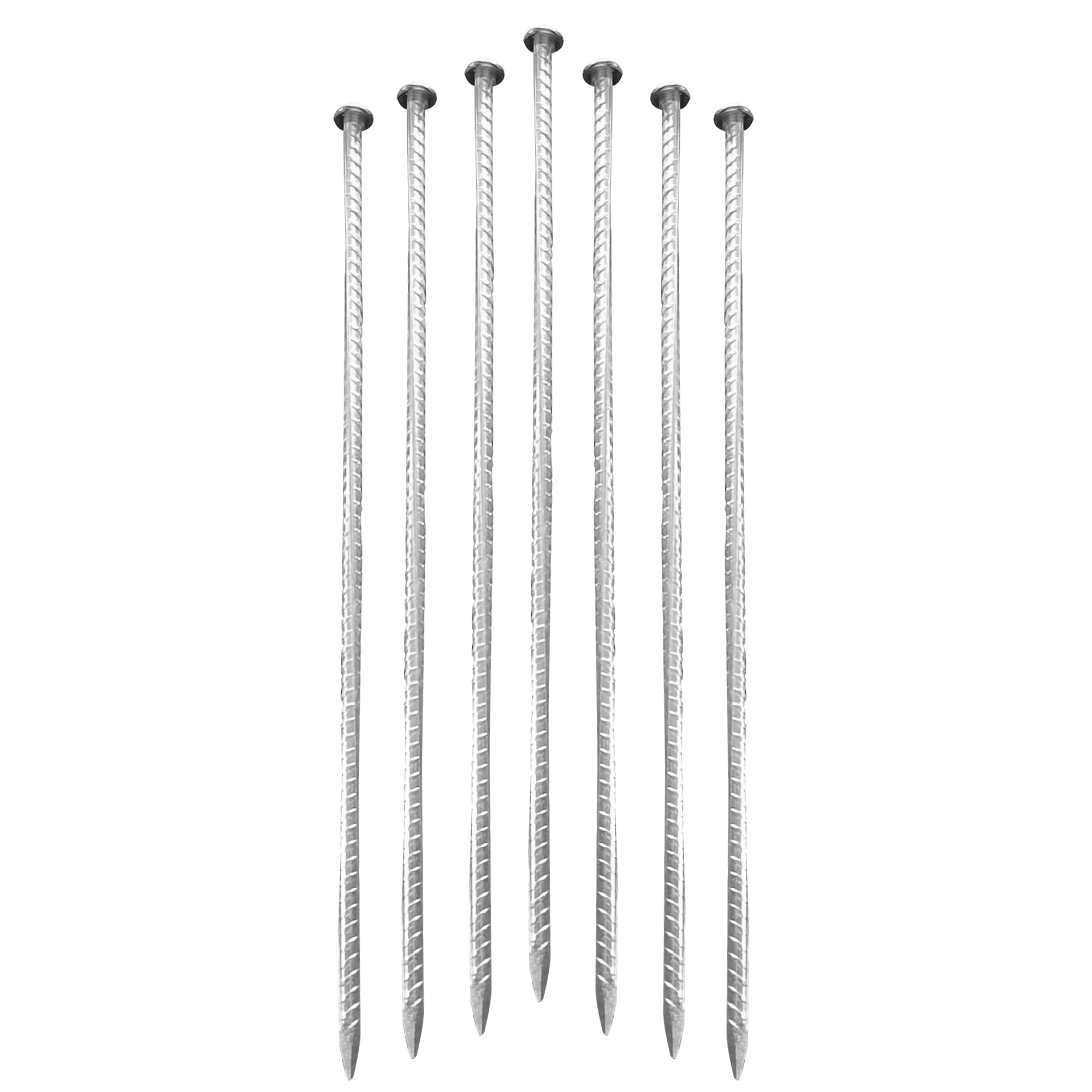 0.4" X 12" Silver Steel Rebar Ground Pins (8 Pack) - Heavy Duty ...