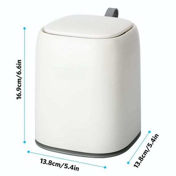 0.40Gal/1.5L White Mini Countertop Trash Can Press Lid w/3 Rolls Bags ...