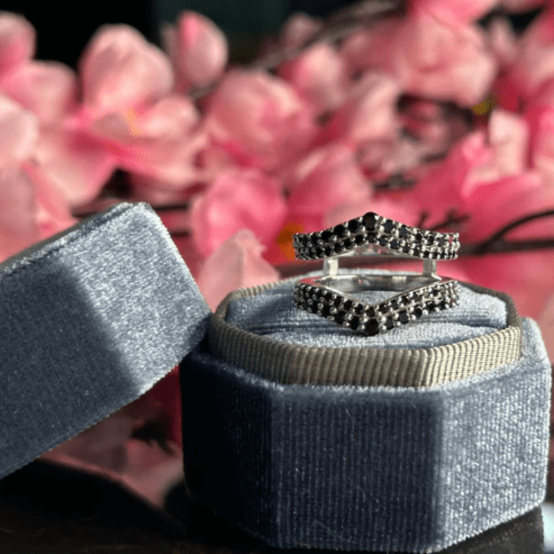 0.43Ct. Black Diamond Engagement Ring Guard 14K White Gold Vermeil Wedding Ring Wrap - Walmart.com