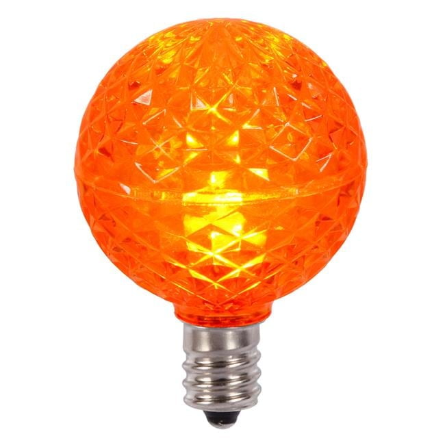 0.45 watt G40 Faceted LED Orange Bulb with E12 Nickel Base - Walmart.com
