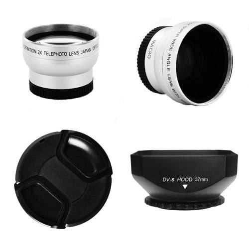 0.45x Wide,2x Tele lens, Hood 37mm for Olympus PEN E-PL3/E-P3/E-PL2E ...