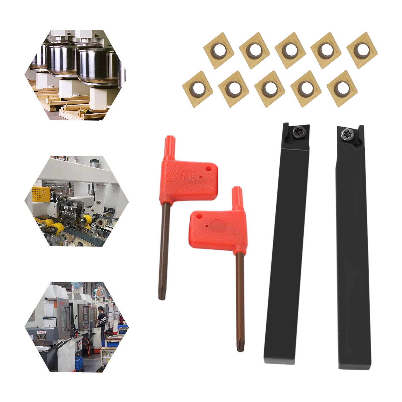 0.47" Lathe Turning Tool Holder Carbide Insert Tool Set Metal Lathe ...