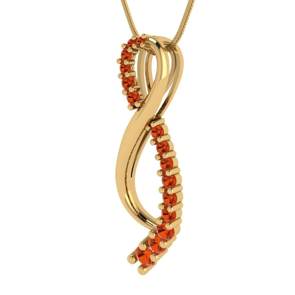 0.47 ct Brilliant Round Cut Red Diamond 18K Yellow Solid Gold Everyday ...