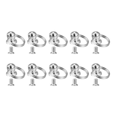 50 Sets Leather Rivets 9mm Double Cap Rivets 10mm Height Studs Silver ...