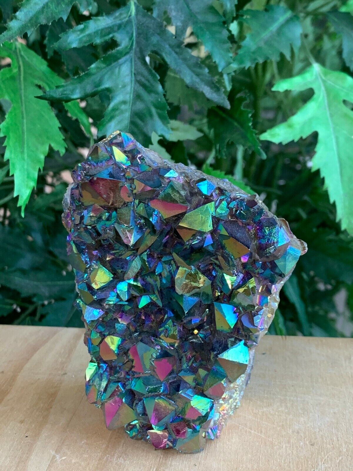 0.5 - 1Lb Aura Amethyst (Rainbow) Clusters, Rainbow Aura Amethyst Geode ...