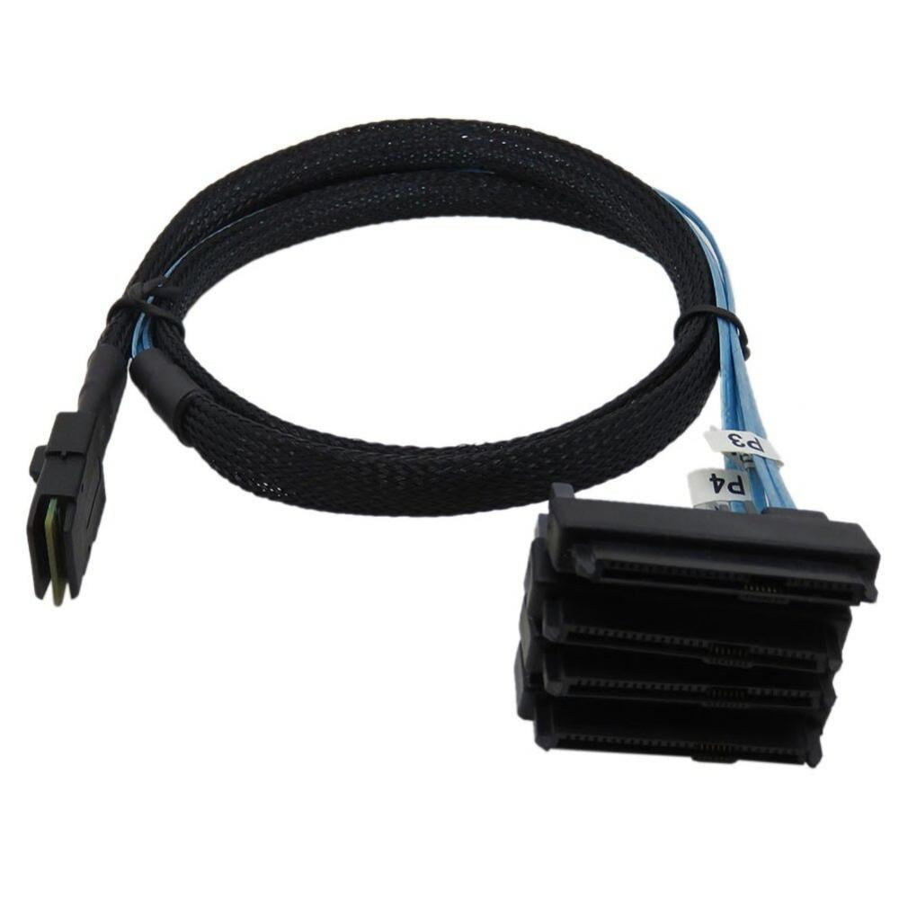0.5/1M Sas Sata Cable Internal Mini SAS 36pin SFF-8087 To (4) 29pin ...