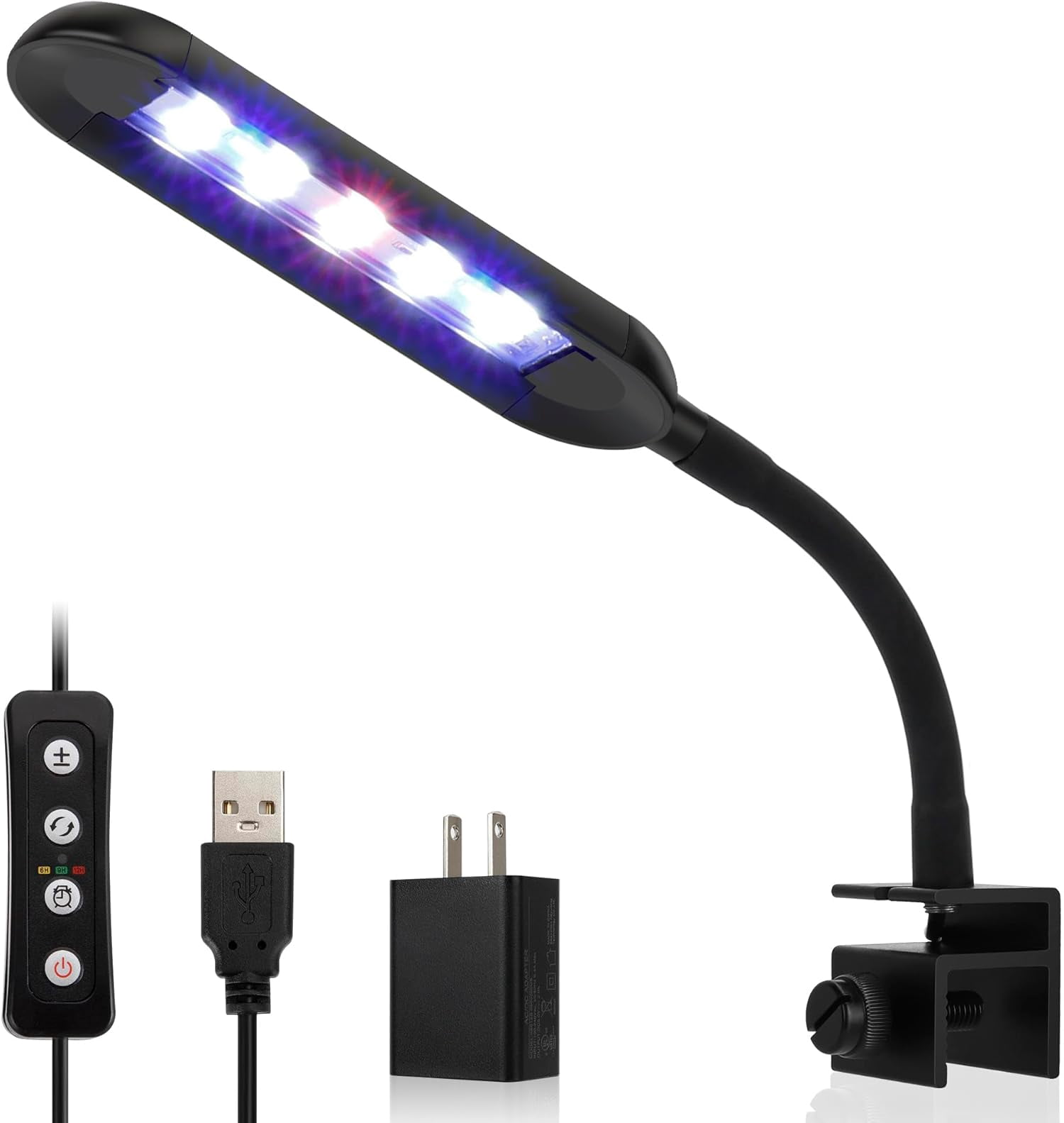 0.5-5 Gallon Nano Tank Mini Clip- Aquarium Light with White Blue Red ...