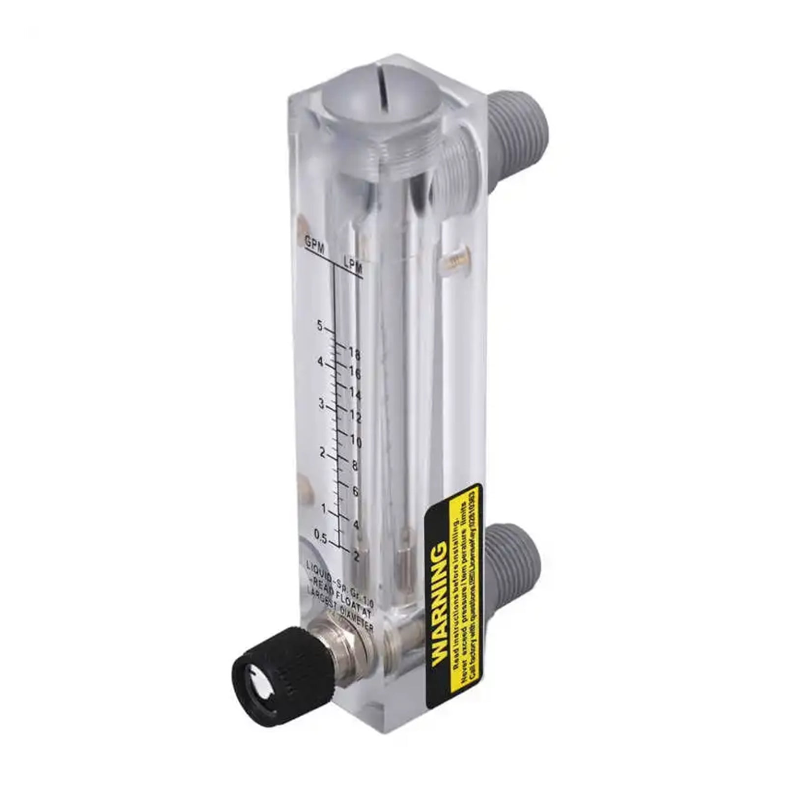 0.5-5GPM Liquid Flowmeter Panel Type Acrylic Transparent Adjustable ...
