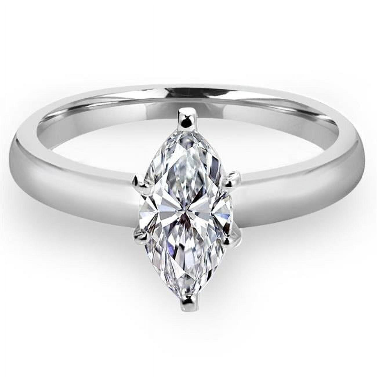 0.5 CT Marquise Diamond 6-Prong Solitaire Engagement Ring in 14K White Gold - Size 5.5 - Walmart.com
