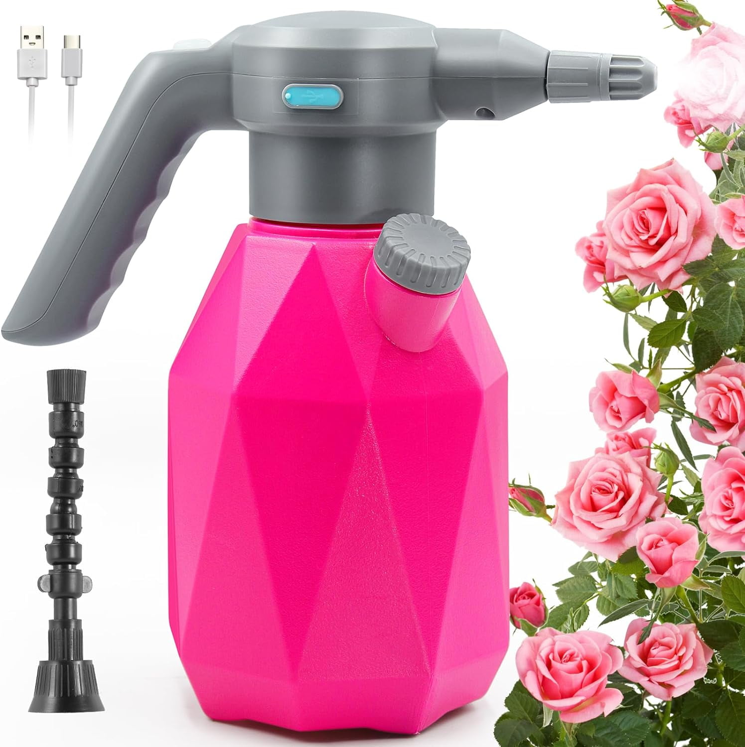 0.5 Gallon Electric Spray Bottle Plant Mister for Indoor/Outdoor Plants, 2L Automatic Watering ...