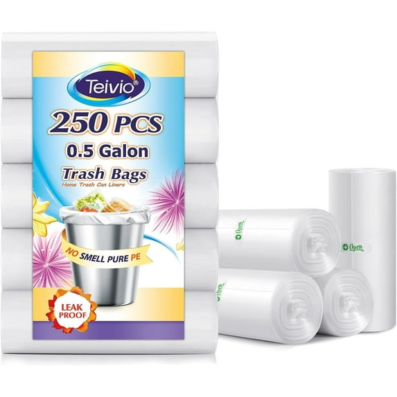 0.5 Gallon Mini Strong Trash Bags, Tiny Bathroom Garbage Can Liners by ...