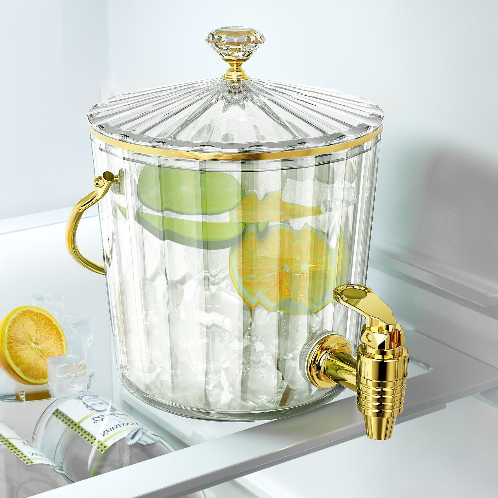 0.5 Gallon Plastic Beverage Container with Spigot and Handle, Leakproof ...