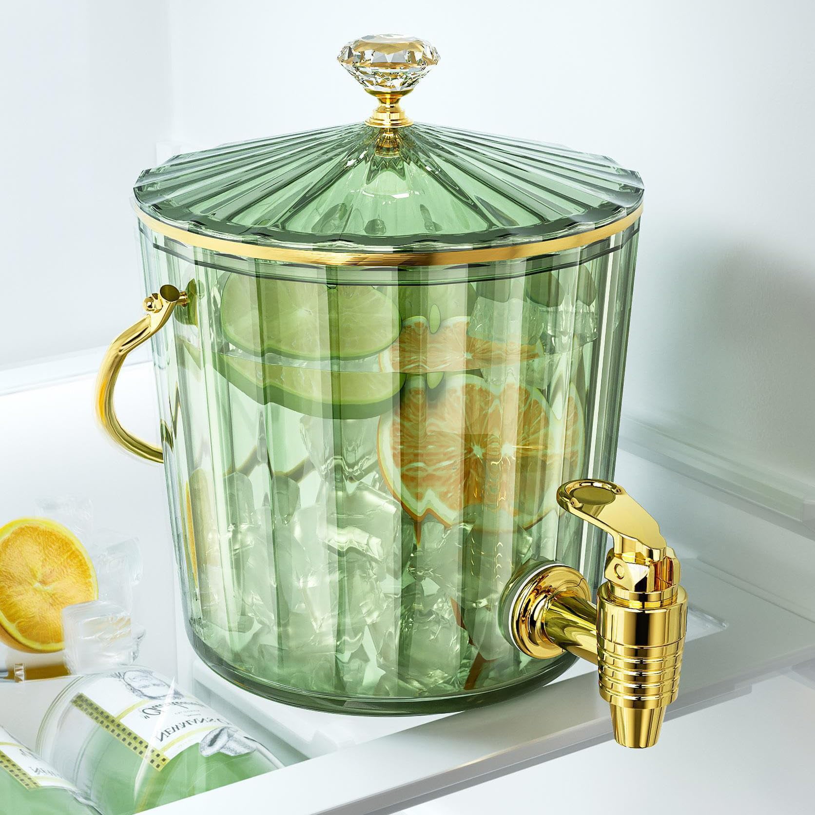 0.5 Gallon Plastic Beverage Dispenser, Cold Water Juice Jug with Spout ...