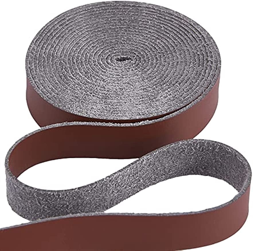 0.5 Inch Wide 79 Inch Long Saddle Brown Flat Leather Belt Strips Wrap ...