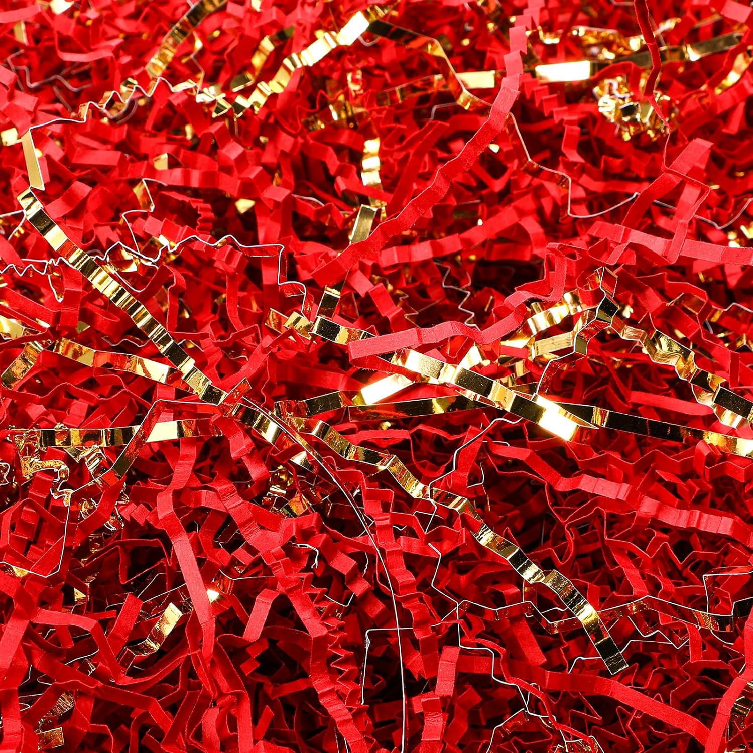 0.5 LB Red Gold Crinkle Cut Paper Shred Filler Metallic Shredded Papers ...