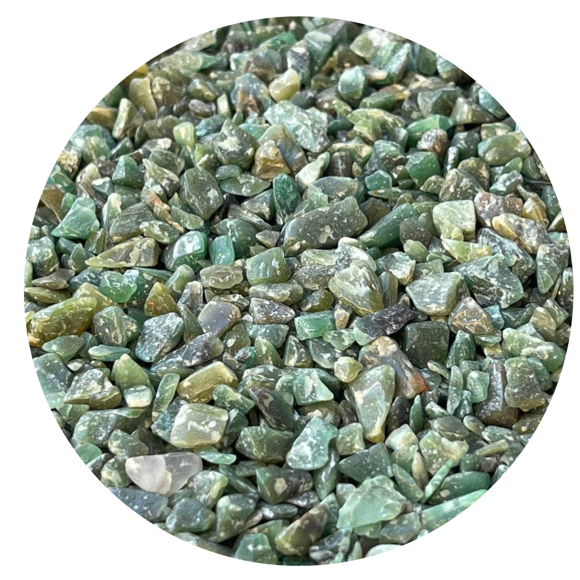 0.5 Pound Natural Semi Tumbled Green Prehnite Gemstone Chips, Crushed ...