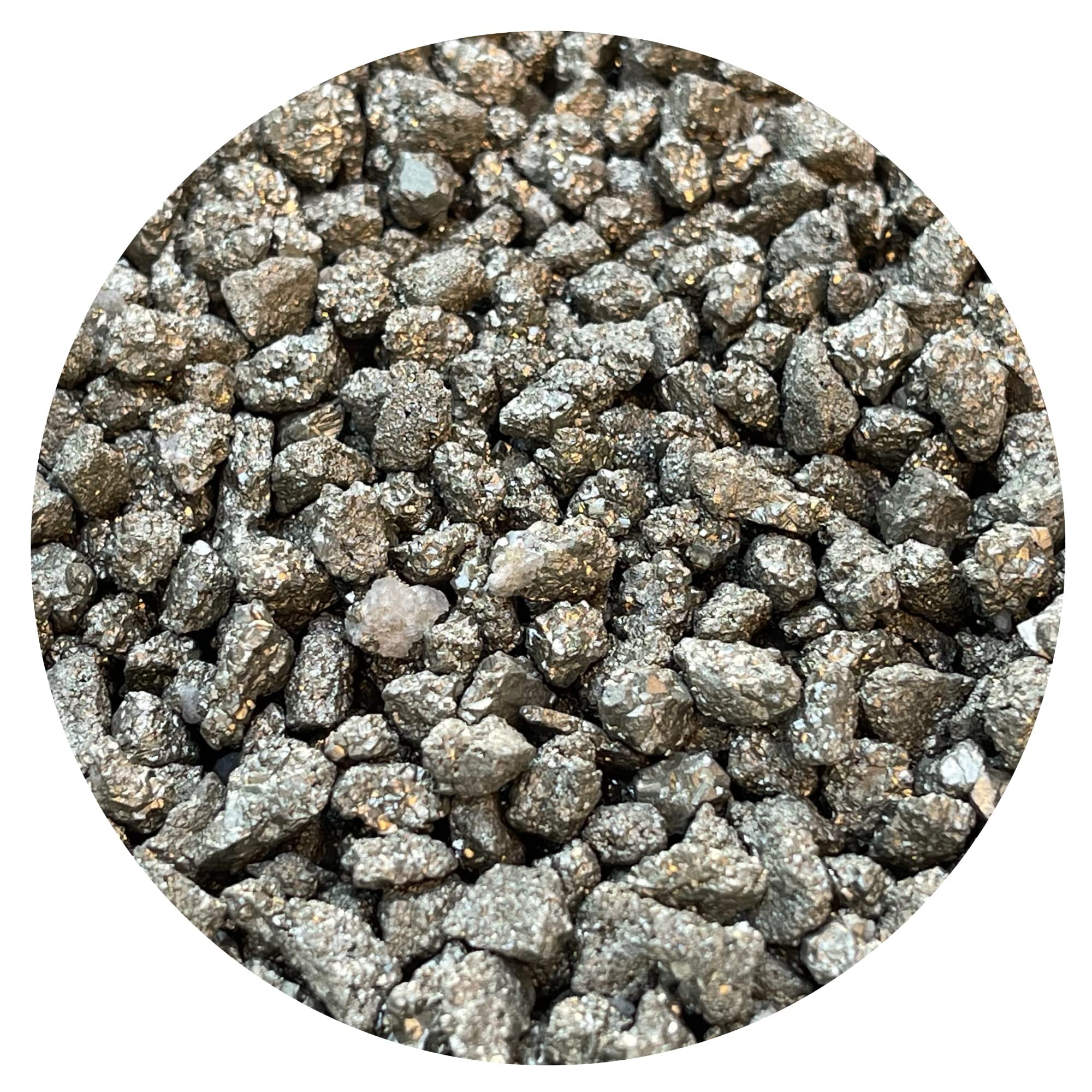 0.5 Pound Natural Semi Tumbled Pyrite Gemstone Chips, Crushed Mini ...