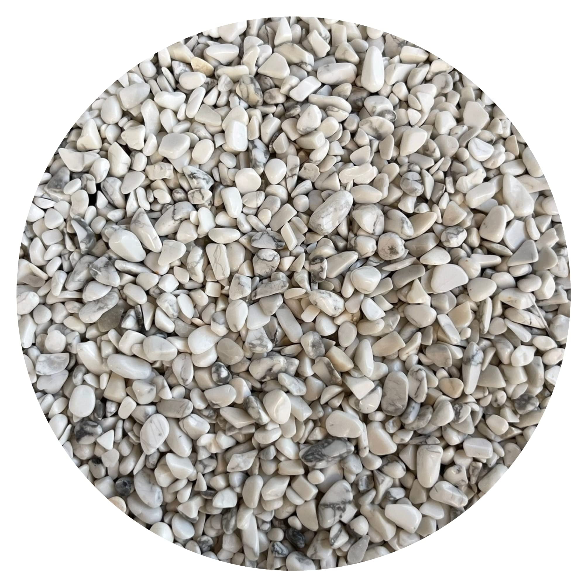 0.5 Pound Natural Semi Tumbled White Howlite Gemstone Chips, Crushed ...