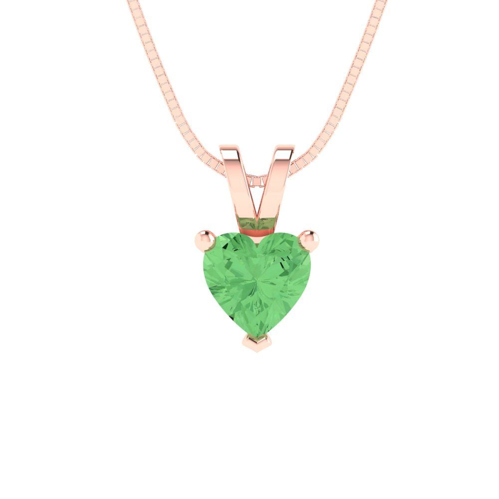 0.5 cctw Simulated Green Diamond Rose Gold Plated Pendant with 16" Box ...