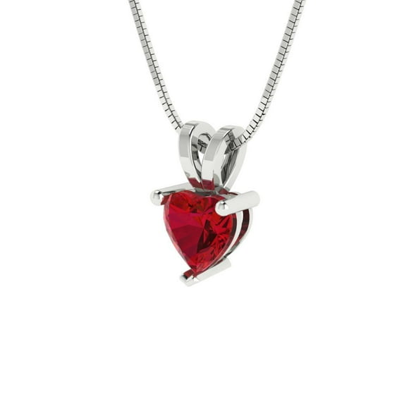 0.5 ct Brilliant Heart Cut Solitaire Pink Tourmaline 14k White Solid ...